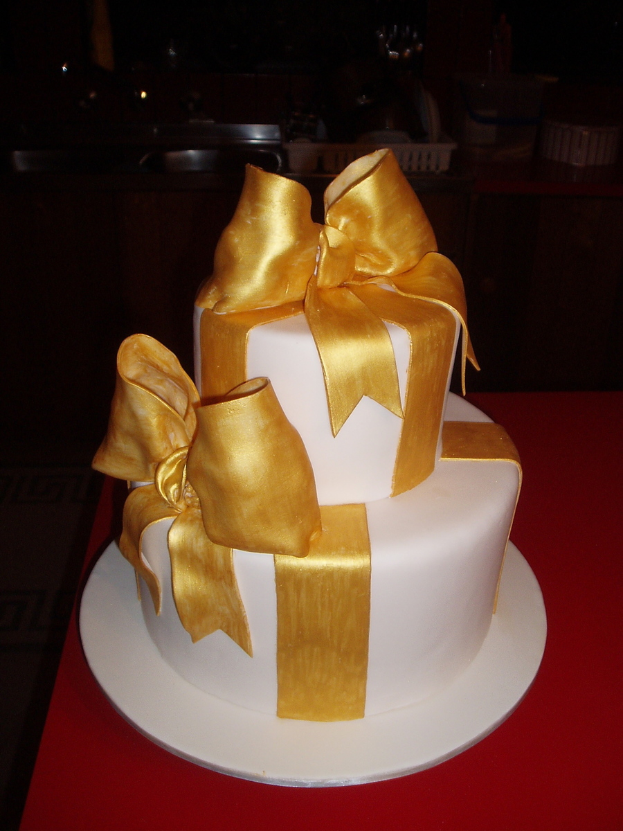 Stacked Present Wedding Cake - CakeCentral.com