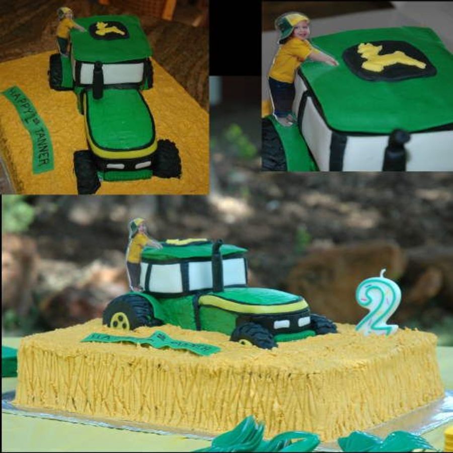 John Deere Tractor In Corn Field - CakeCentral.com