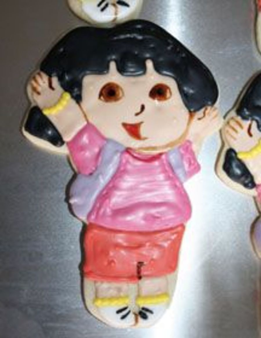 Closeup Of Dora The Explorer Cookie - CakeCentral.com