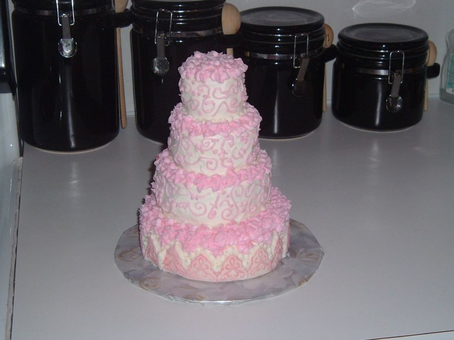 Mini Tiered Pink Cake - CakeCentral.com