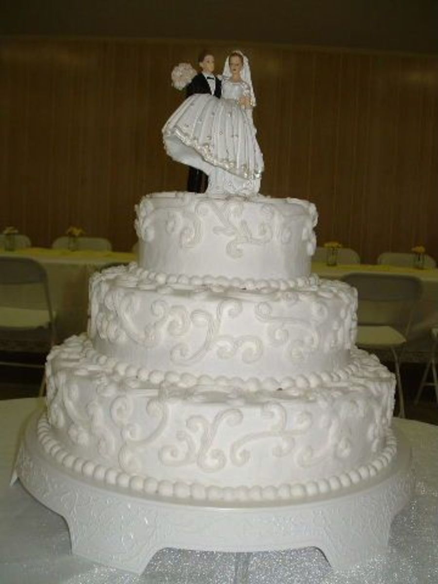 Wedding Cake With Scroll Designs - CakeCentral.com