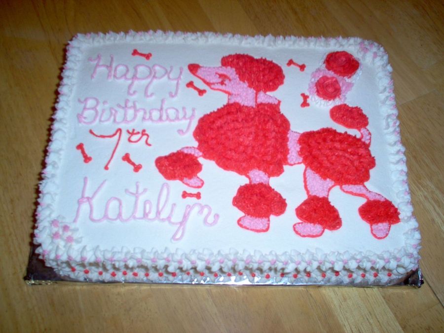 Poodle Birthday Cake - CakeCentral.com