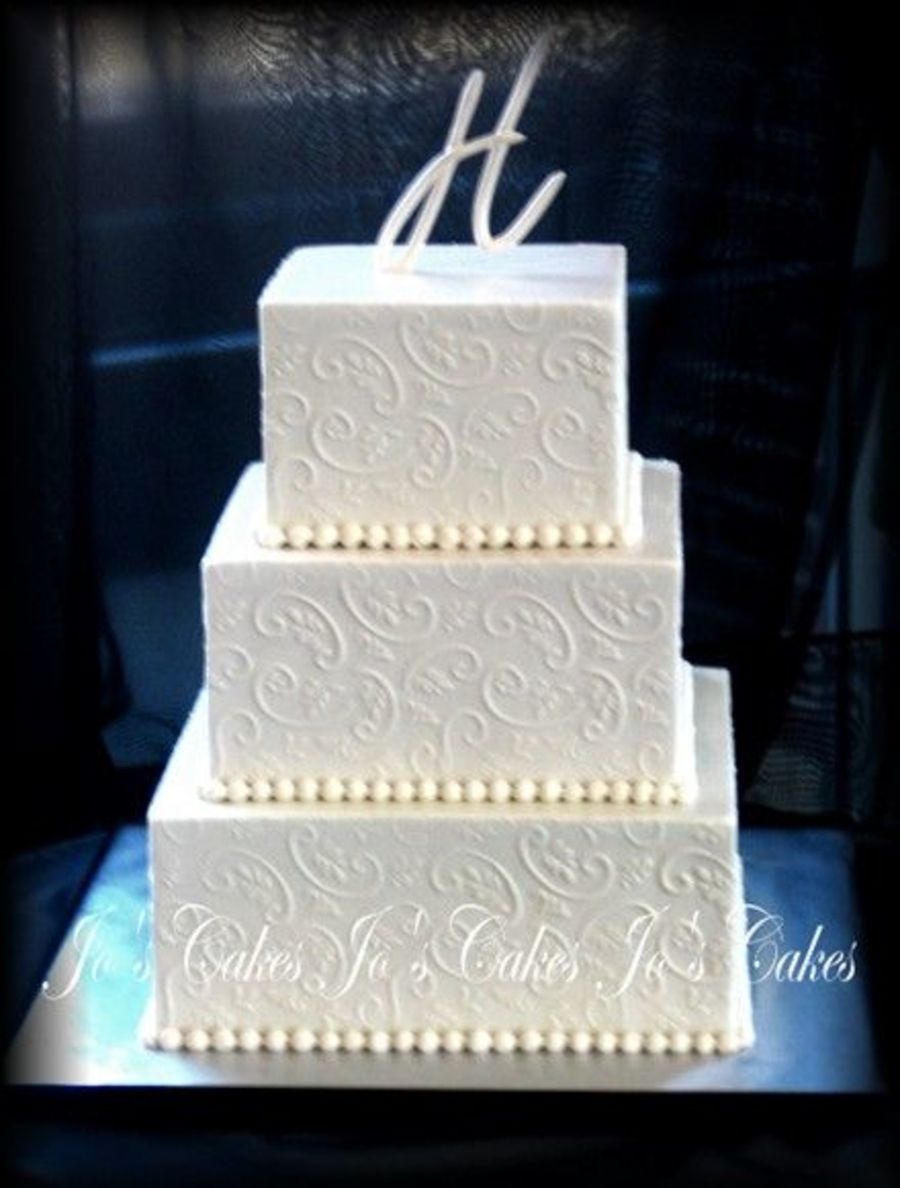 3 Tier Square Wedding Cake - CakeCentral.com