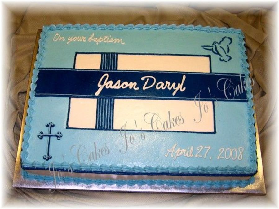 Boy Baptism Sheet Cake - CakeCentral.com