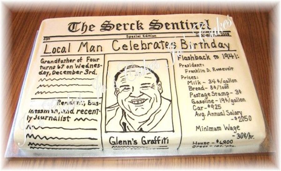 Newspaper Sheet Cake - CakeCentral.com