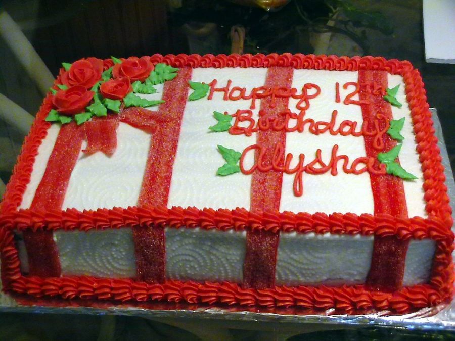 Striped Birthday Cake - CakeCentral.com