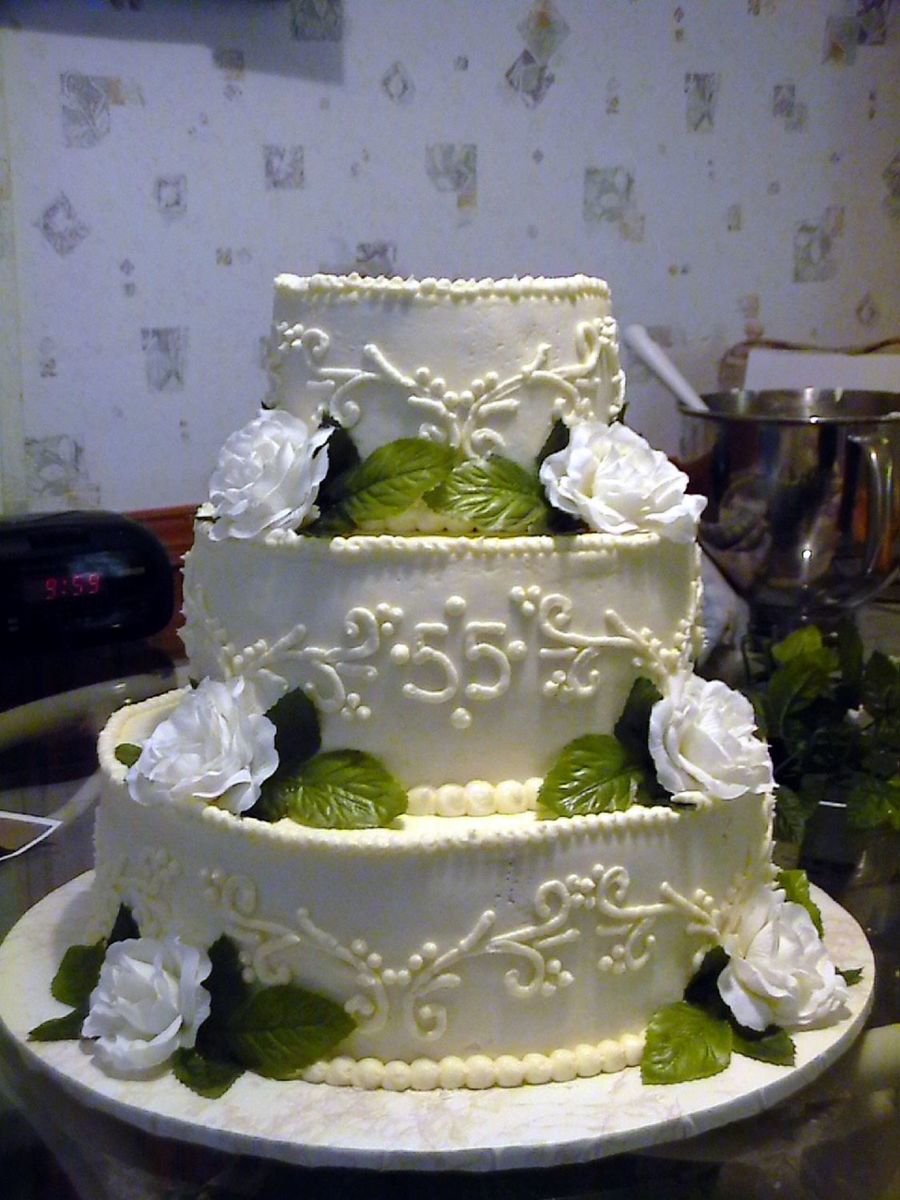 55Th Wedding Anniversary Cake - CakeCentral.com