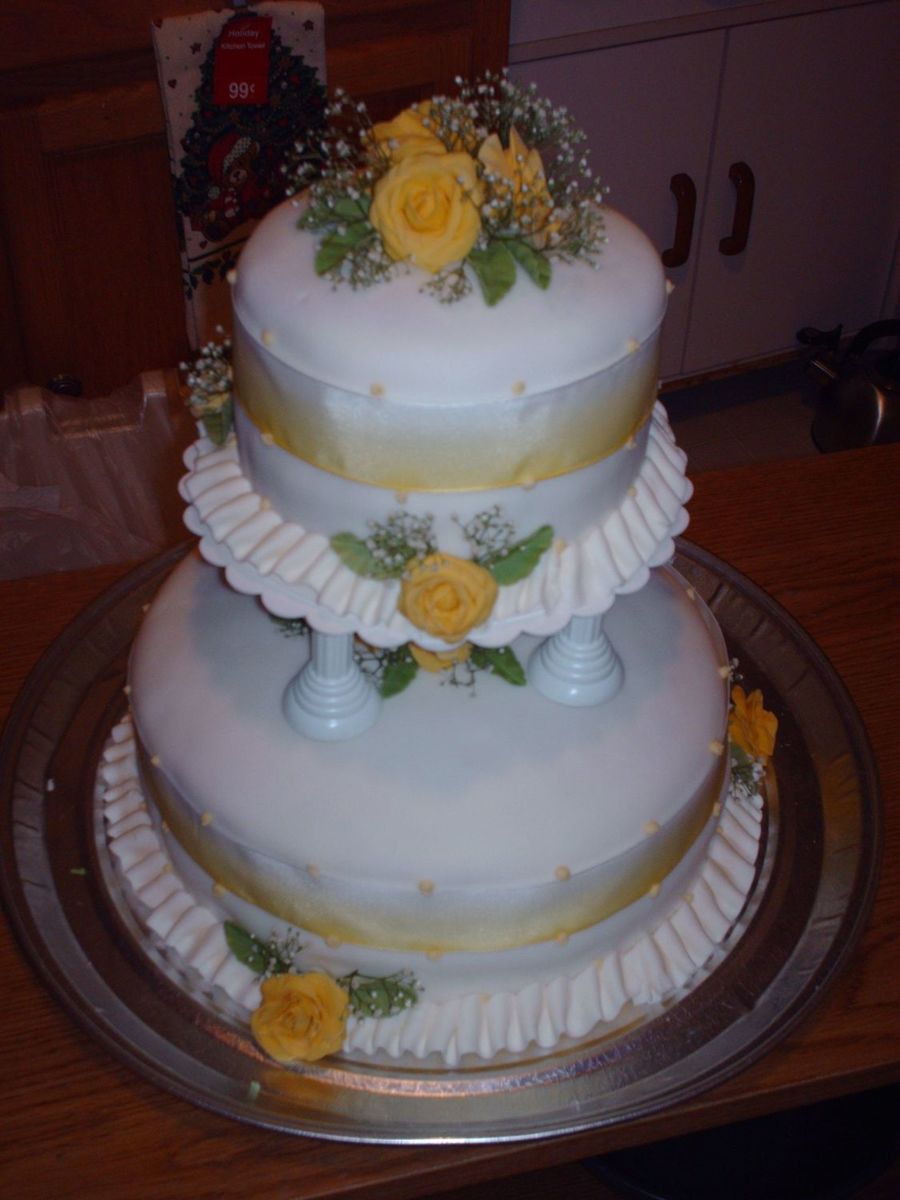 1St Practice Wedding Cake - CakeCentral.com