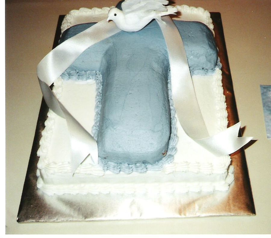 Blue Cross Baptism Cake - CakeCentral.com