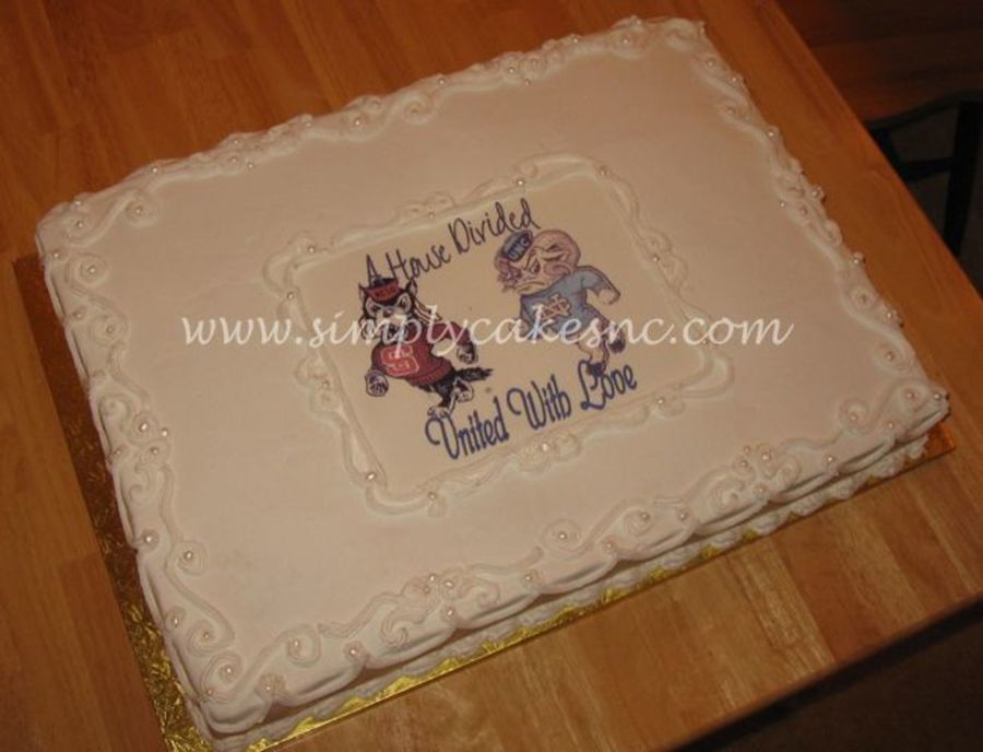 Nc State/unc Bride Sheet Cake - CakeCentral.com