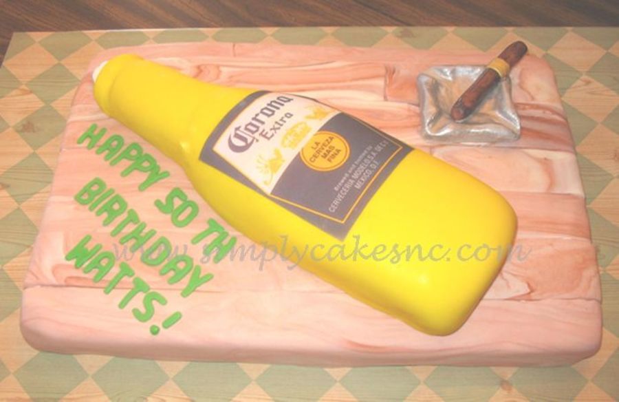 Beer Bottle On Sheet Cake - CakeCentral.com