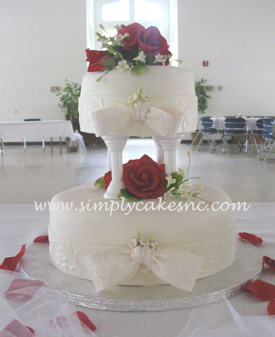 Two Tiered Wedding Cake - CakeCentral.com