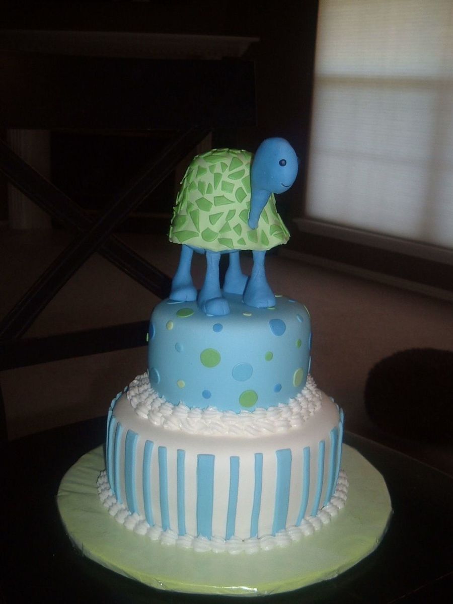 Turtle Baby Shower Cake - CakeCentral.com