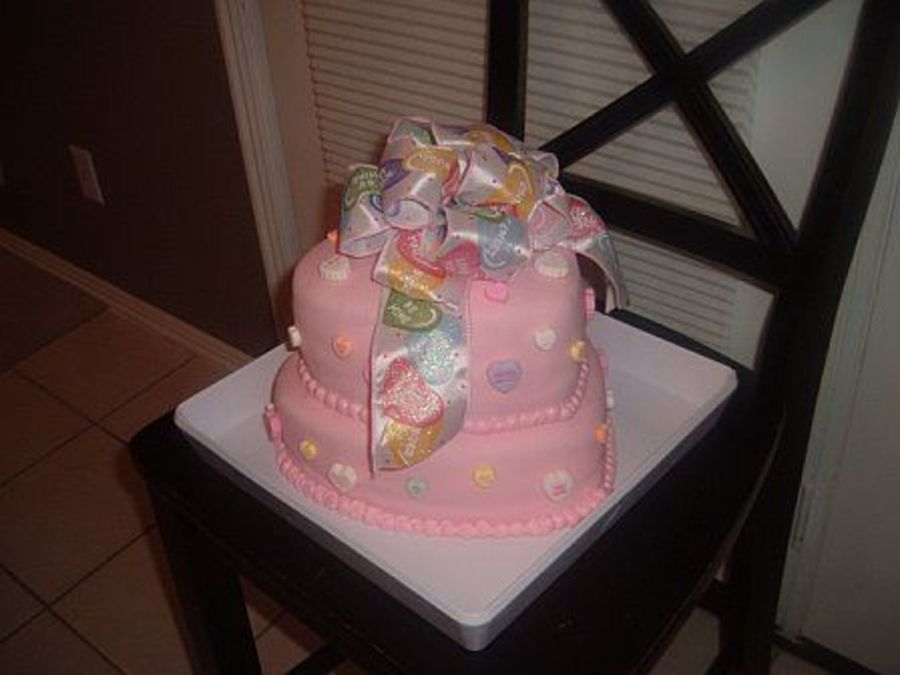 Conversation Hearts Cake - CakeCentral.com