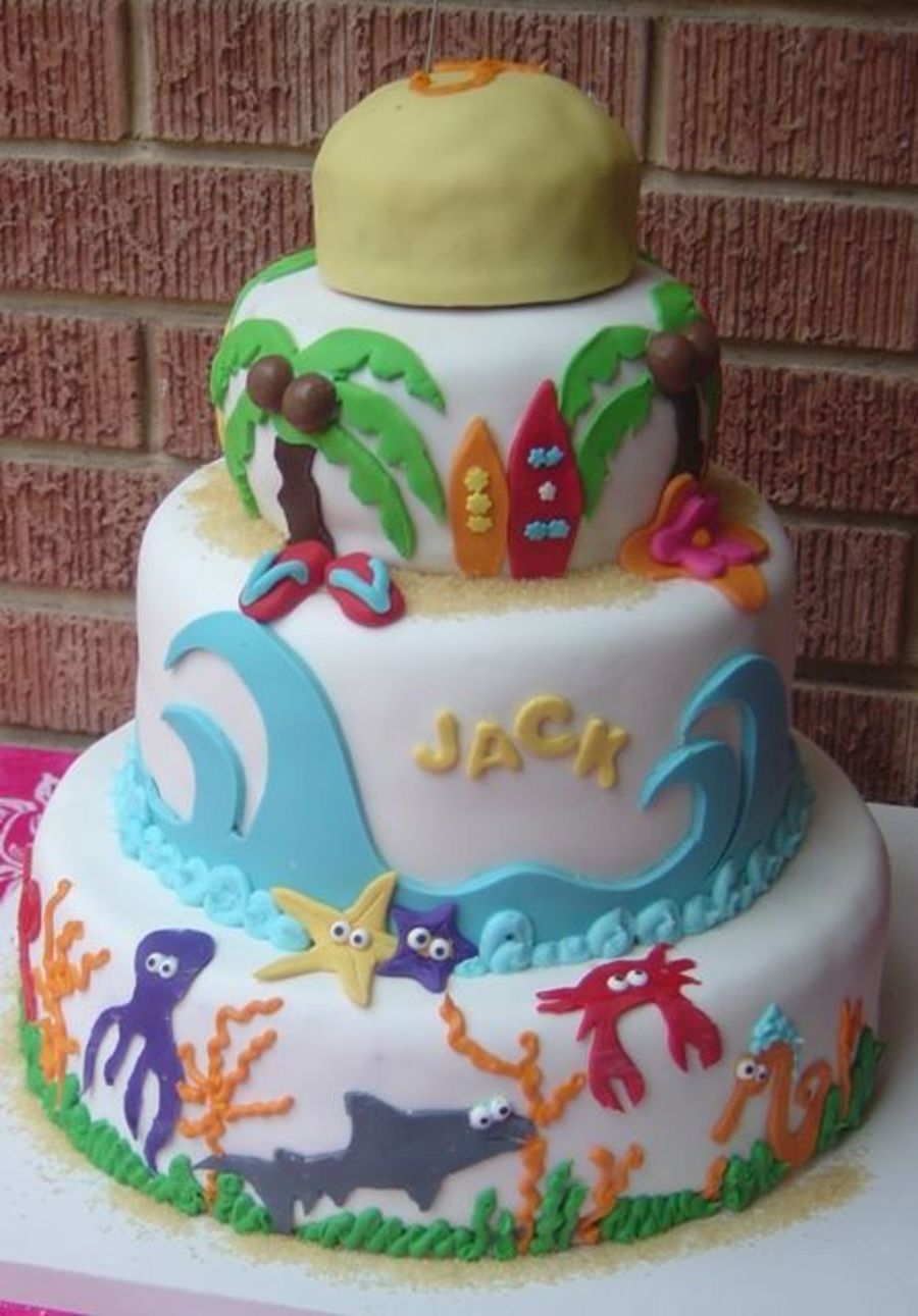 Beach And Surf Birthday Cake - CakeCentral.com