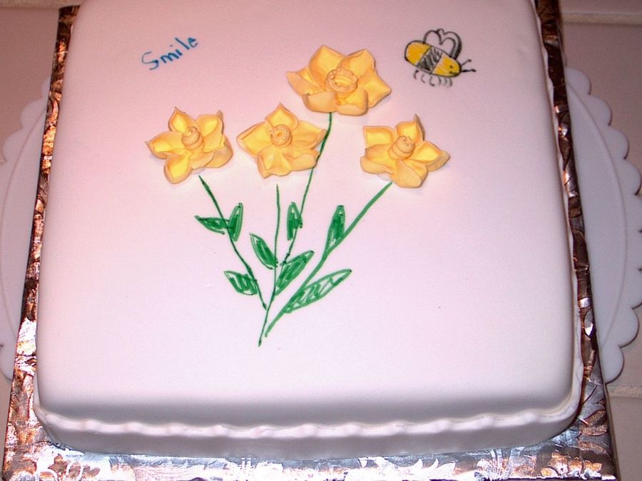 Cheer Up Cake My 8 Yr Old Son Made For His Teacher. - CakeCentral.com