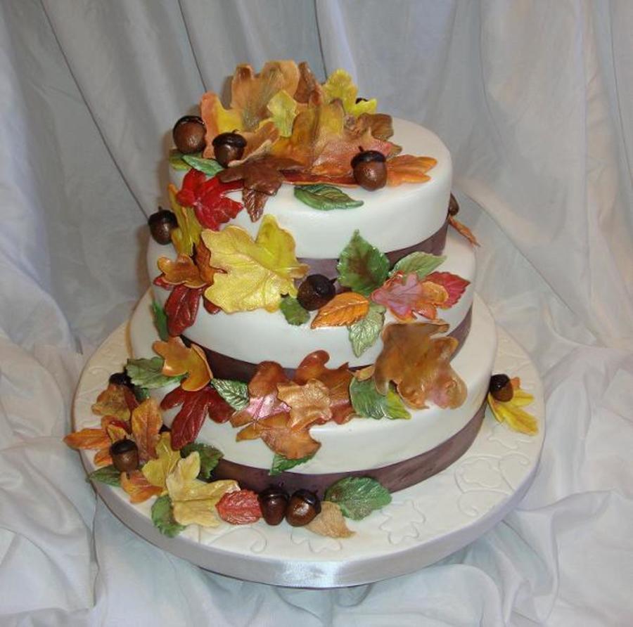 Autumn/fall Wedding Cake - CakeCentral.com