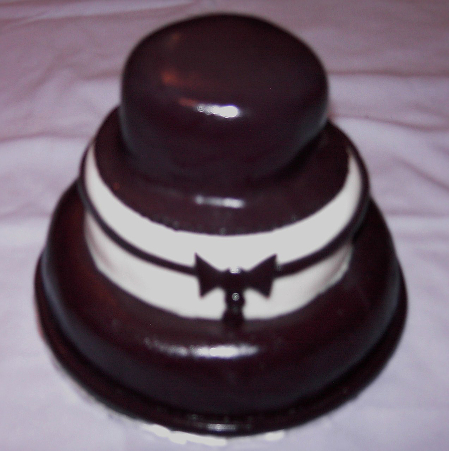 Tuxedo 3 Tier Mini Cake - CakeCentral.com