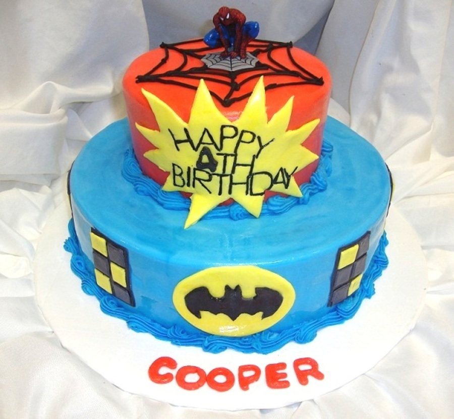 Spiderman Batman Cake - CakeCentral.com