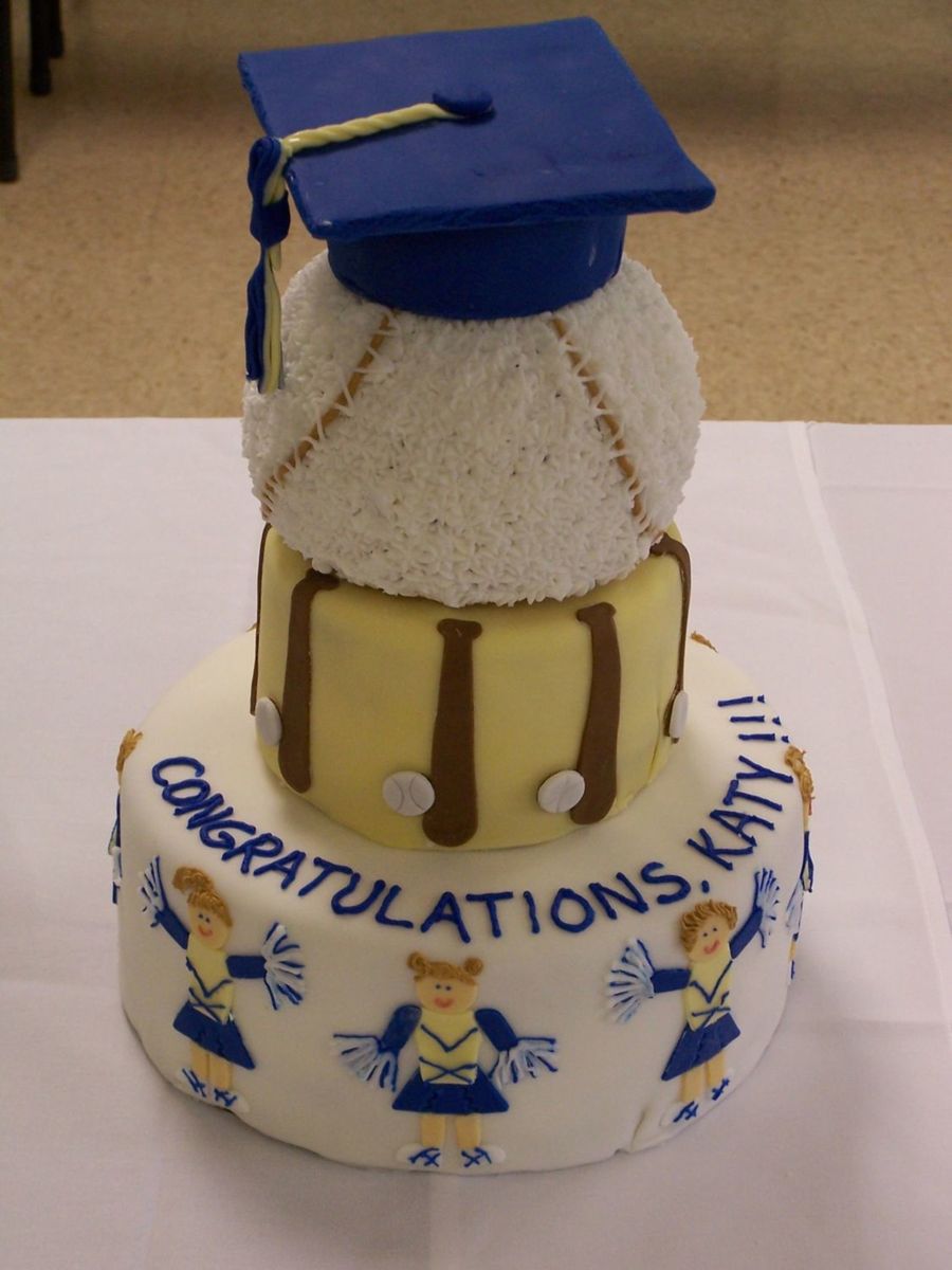 Softball / Cheerleading Graduation Cake - CakeCentral.com
