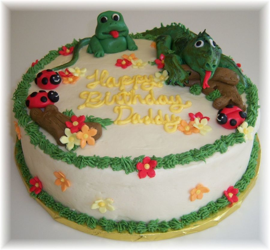 Iguana, Frog And Lady Bugs - CakeCentral.com