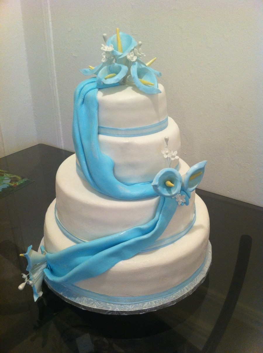 White And Blue Cake - CakeCentral.com