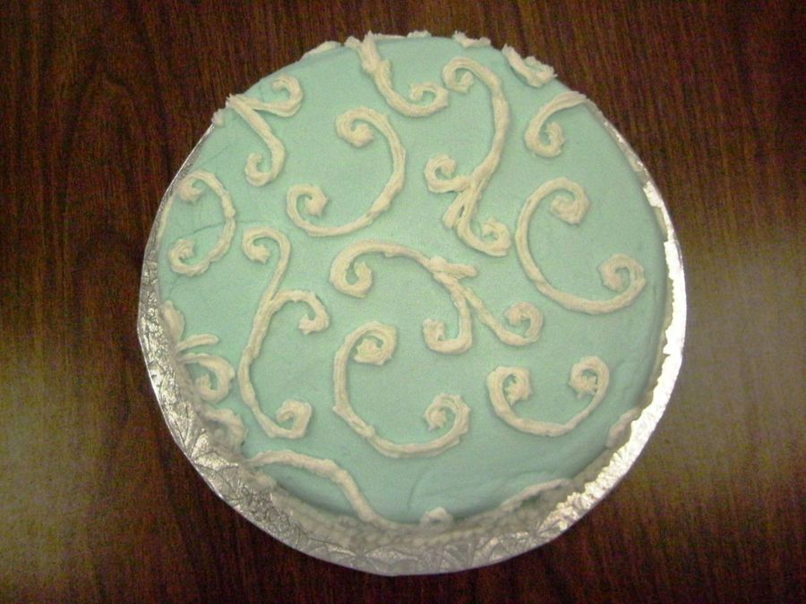 Frilly Blue Cake - Top View - CakeCentral.com