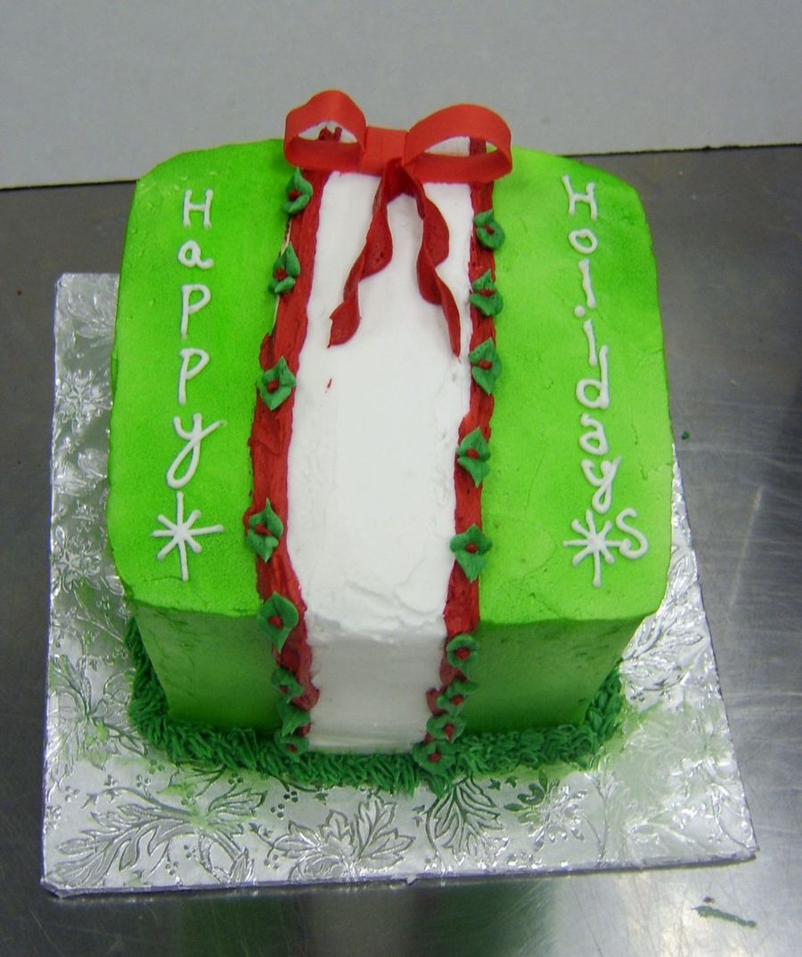 Green & White Christmas Package - CakeCentral.com