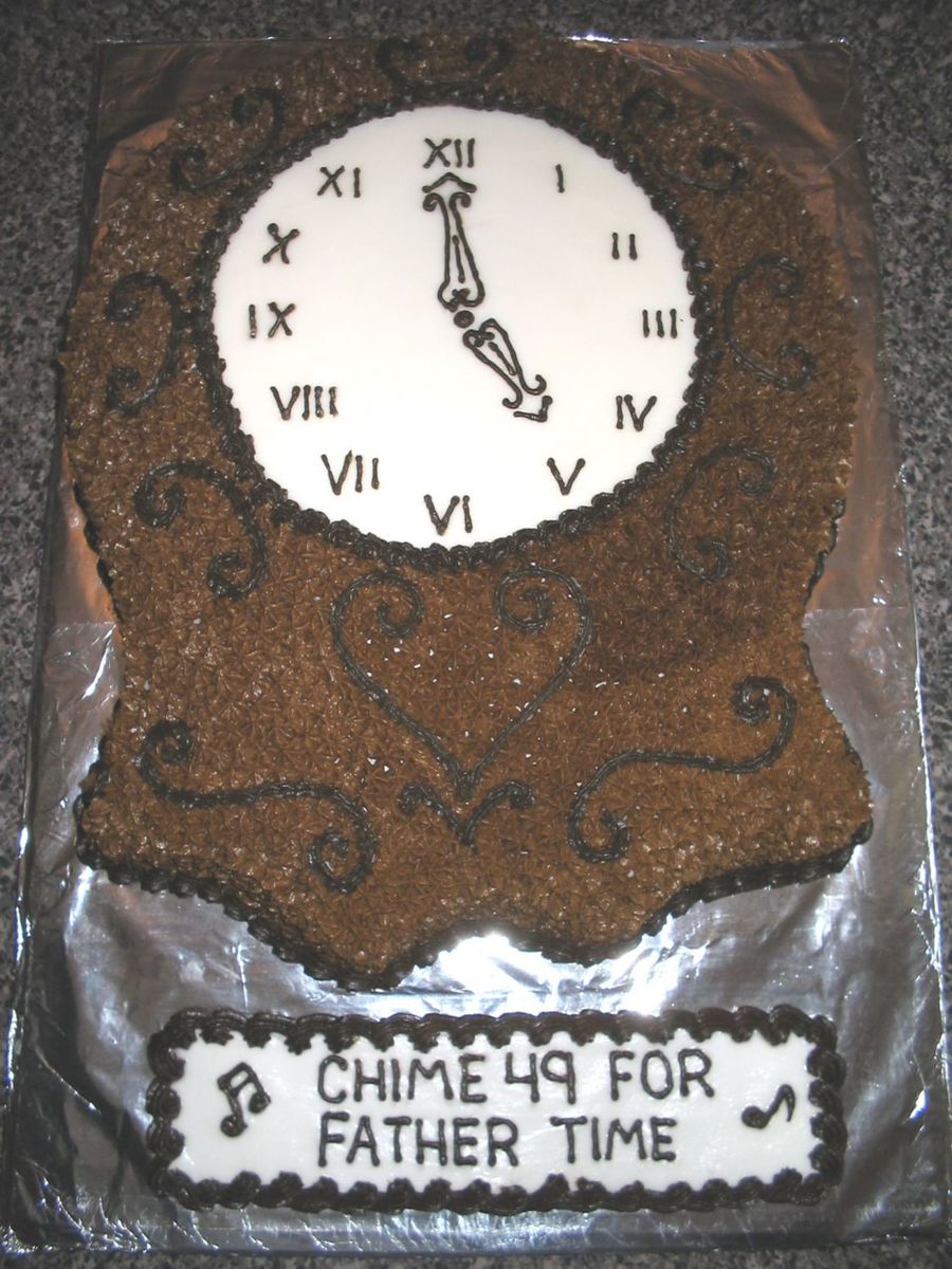 Father Time Clock Cake - CakeCentral.com