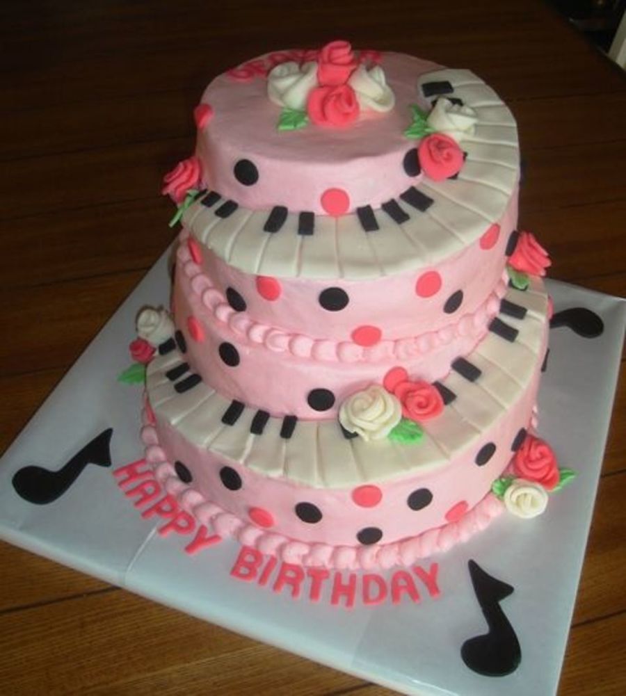 Piano Keyboard Birthday Cake - CakeCentral.com