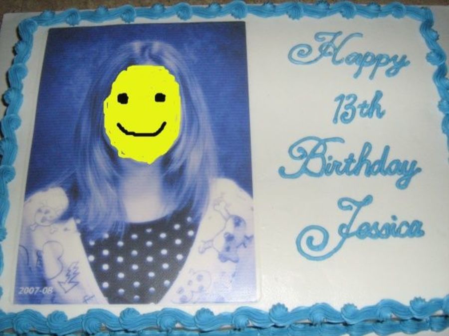 Edible Image With Blue Borders - CakeCentral.com