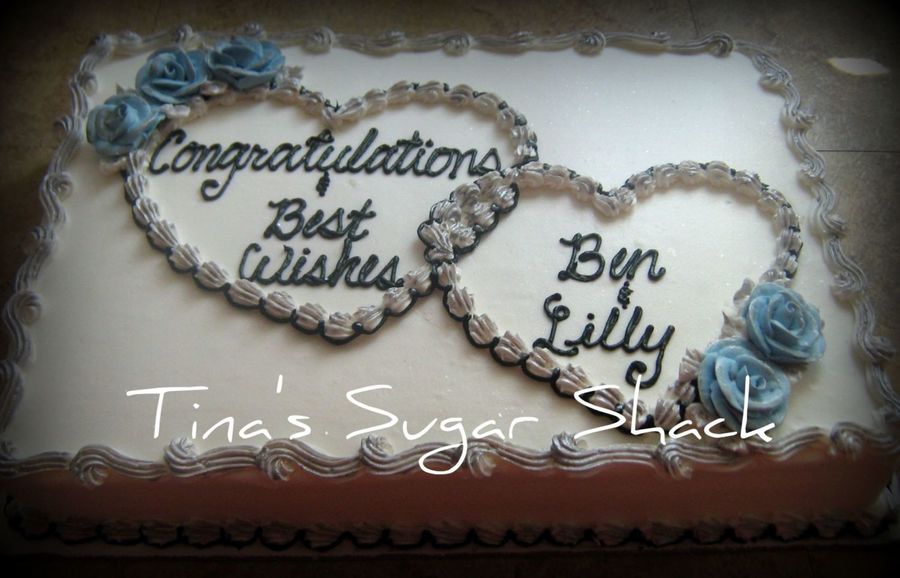 Double Hearts With Blue Roses - CakeCentral.com