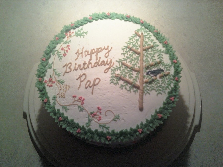 Pine Tree With Chickadee Cake - CakeCentral.com