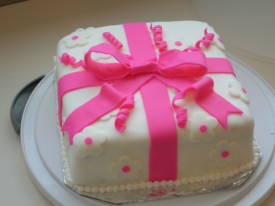 First Fondant Cake For Class - CakeCentral.com