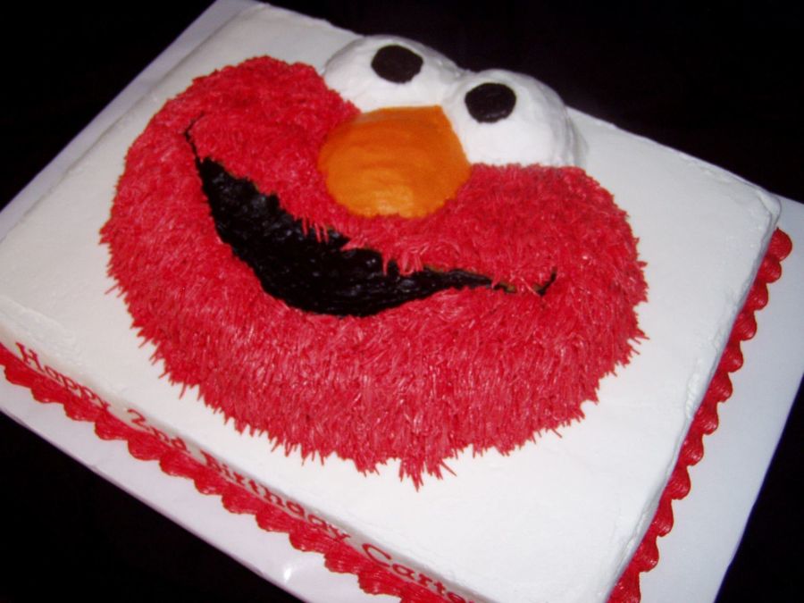 Elmo On Half Sheet Cake - CakeCentral.com