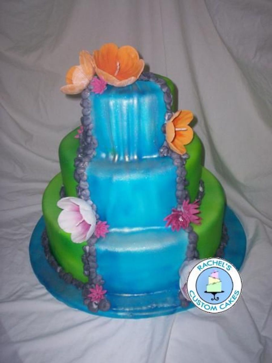 Tropical Waterfall Cake - CakeCentral.com