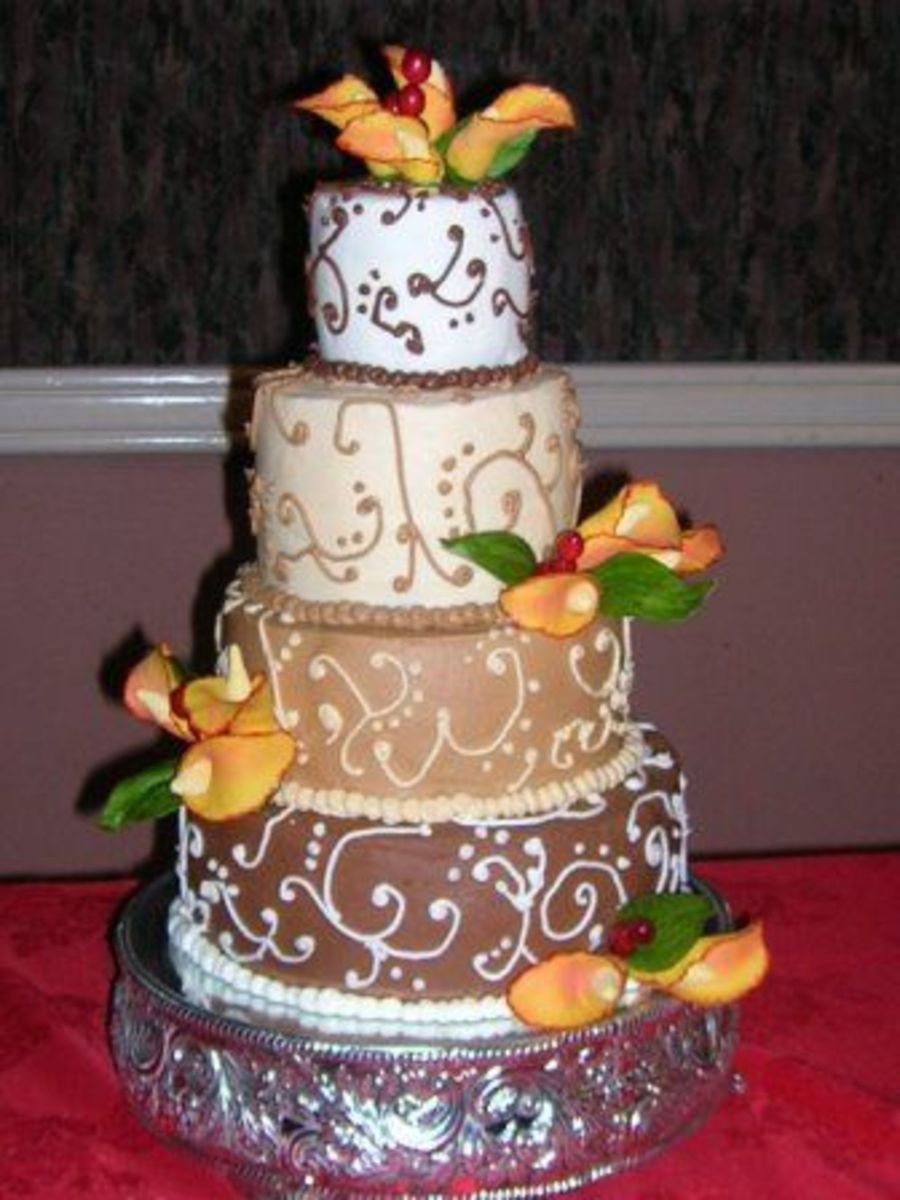 Chocolate Tiered Wedding Cake - CakeCentral.com