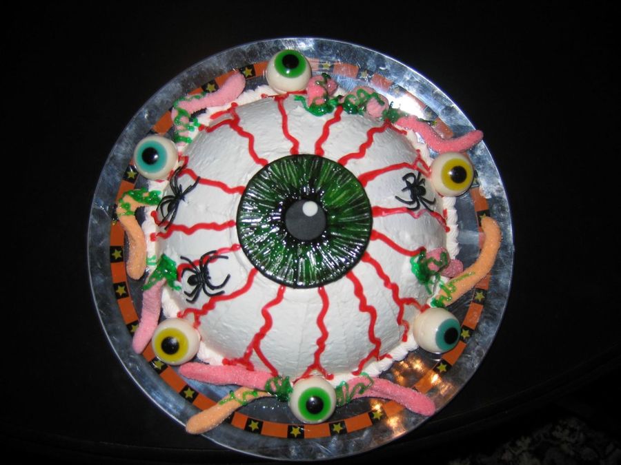 Spooky Eyeball With Worms - CakeCentral.com
