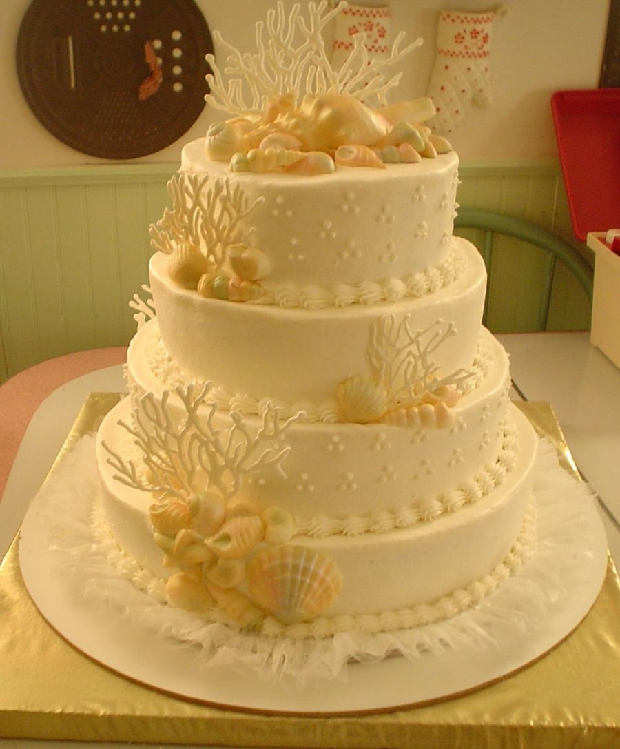 Seashell Wedding Cake - CakeCentral.com