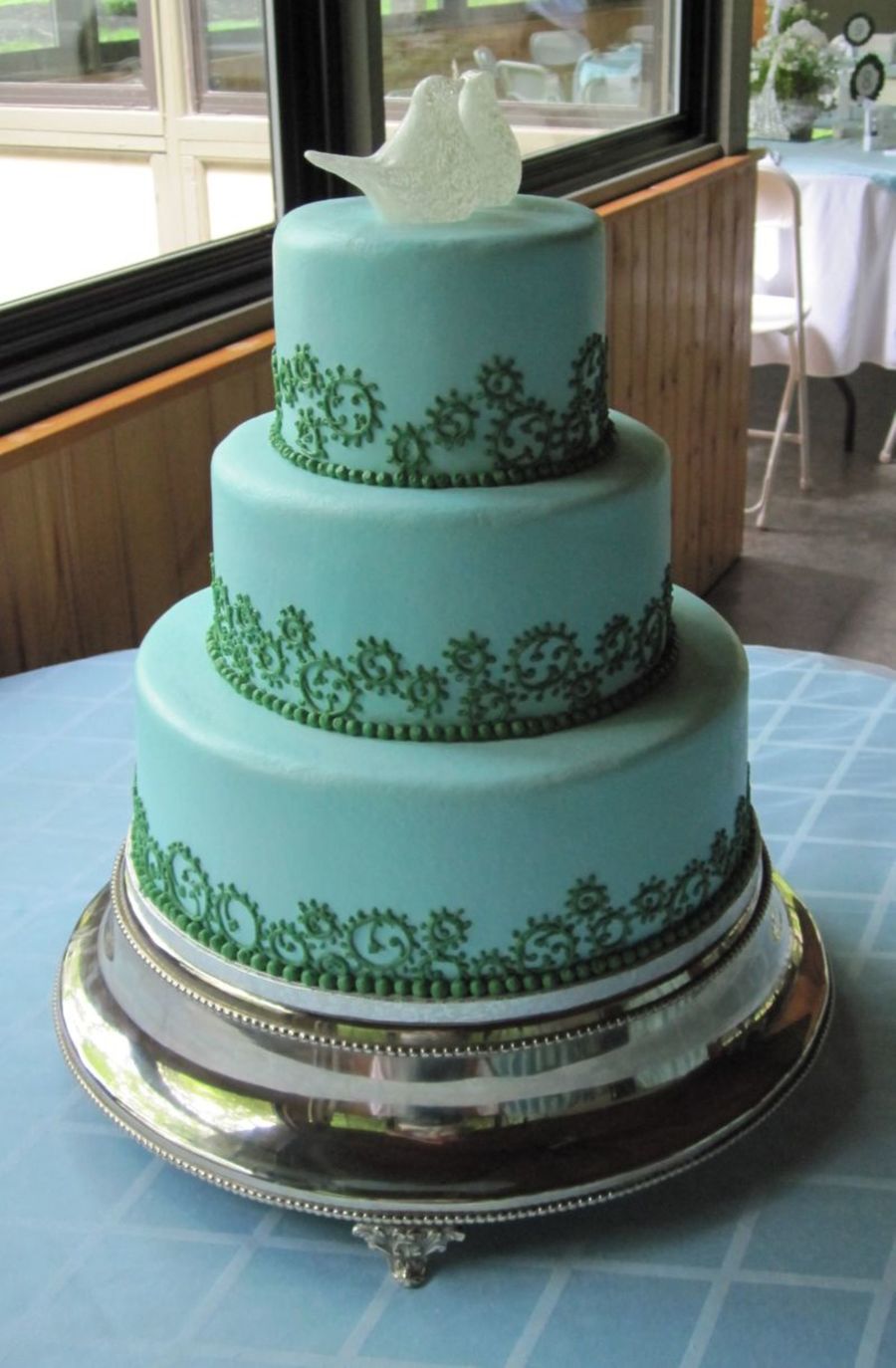 All Buttercream Blue And Green Cake - CakeCentral.com