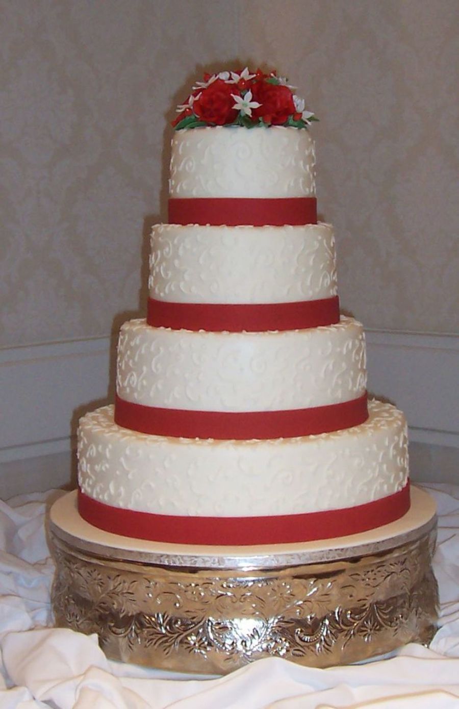 Red Ribbon Cake - CakeCentral.com