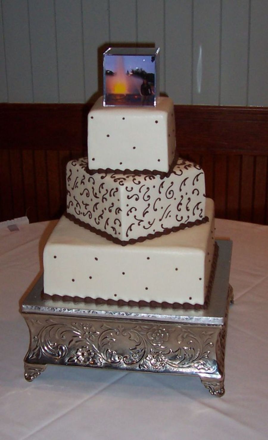 Brown Buttercream Scroll Cake - CakeCentral.com