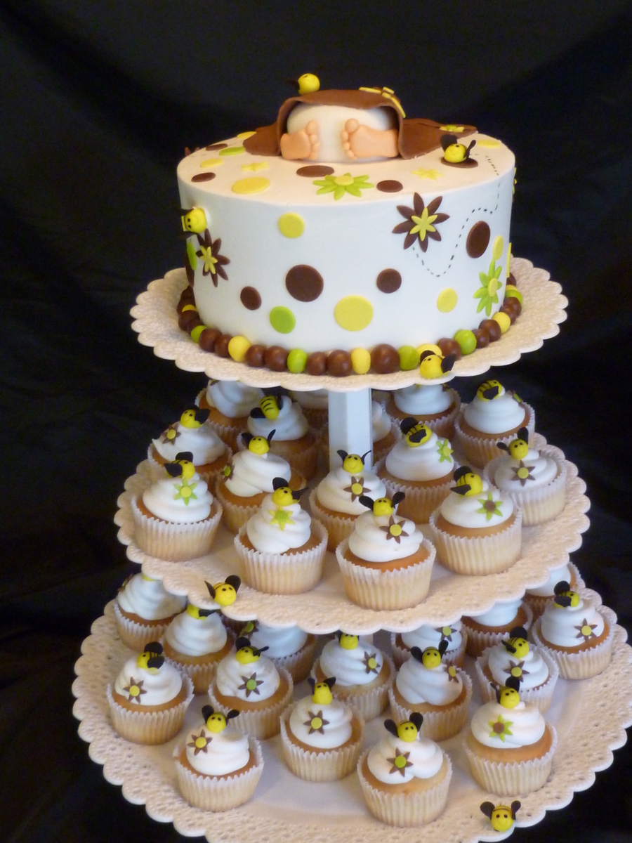 Lacy's "bum"ble Bee Baby Shower Cake - CakeCentral.com