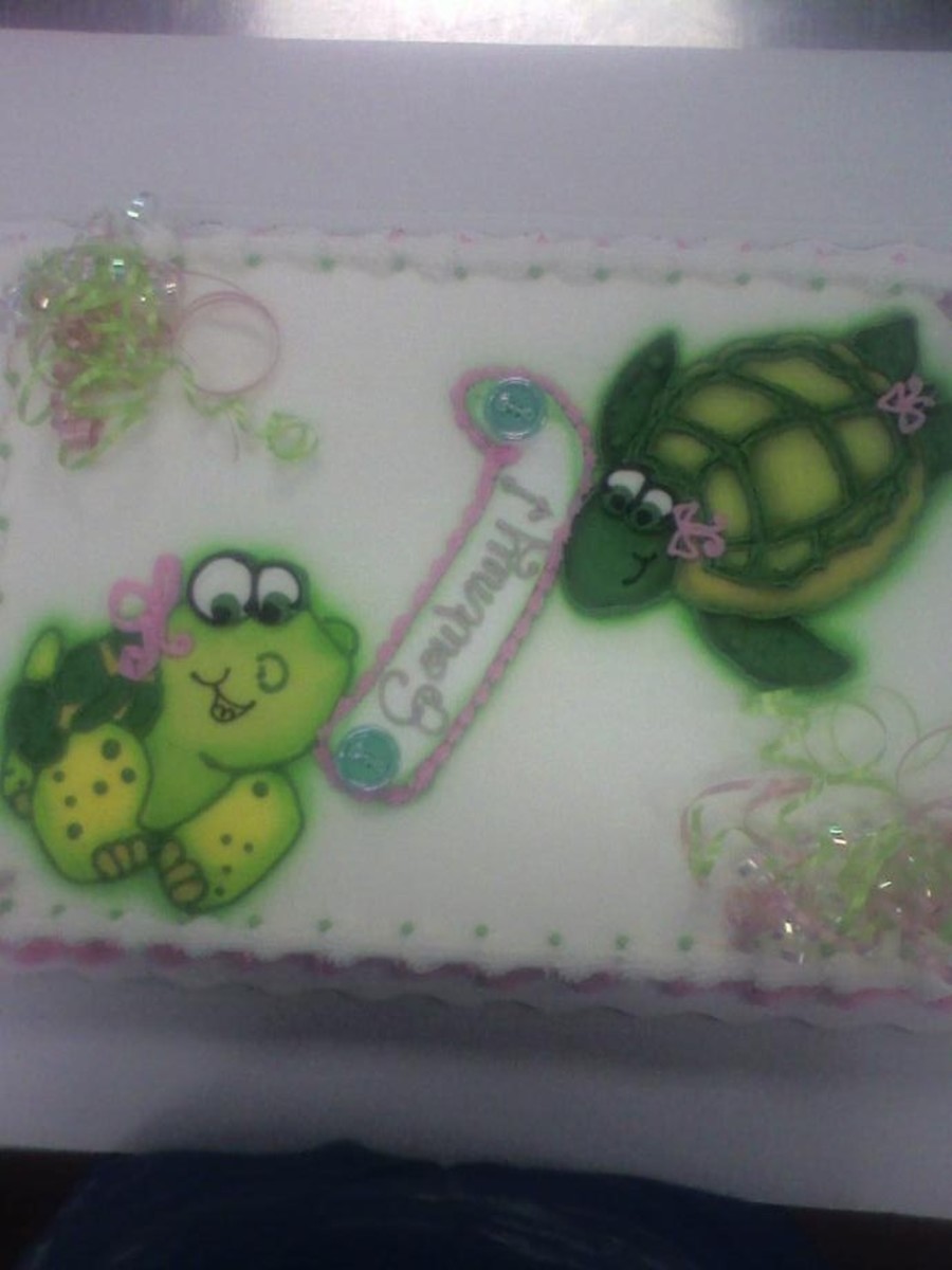 Turtle Baby Shower Cake - CakeCentral.com