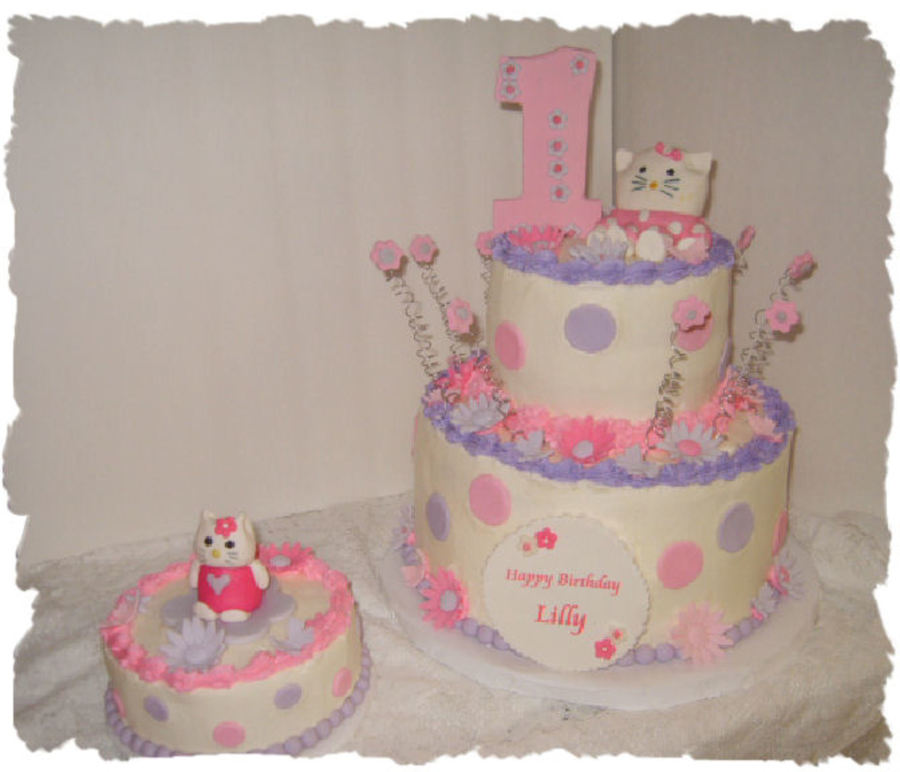 Hello Kitty First Birthday/smash Cake - CakeCentral.com
