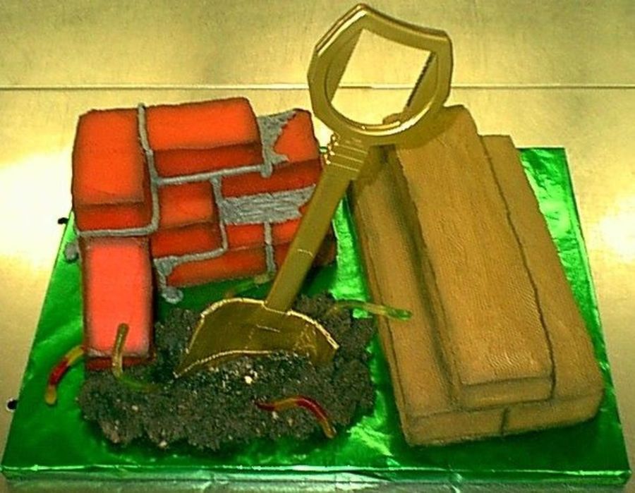 Groundbreaking Ceremony Cake Top View - CakeCentral.com