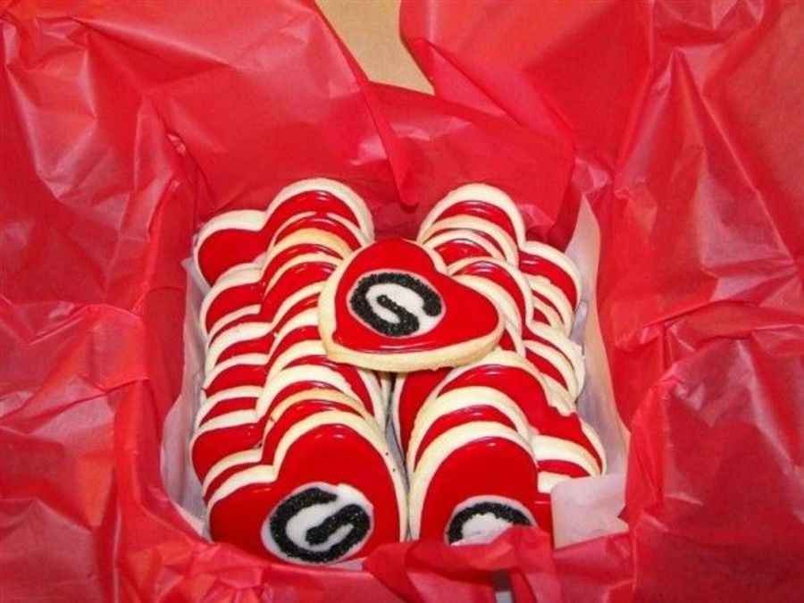Uga Valentines Cookies - CakeCentral.com