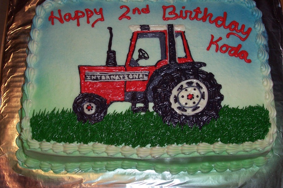 Tractor Birthday Cake - CakeCentral.com
