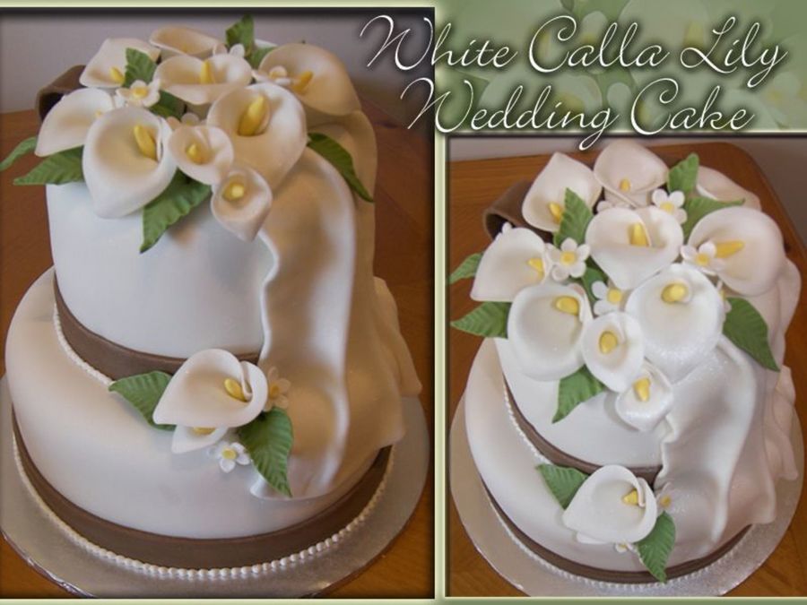 White Calla Lily Wedding Cake - CakeCentral.com