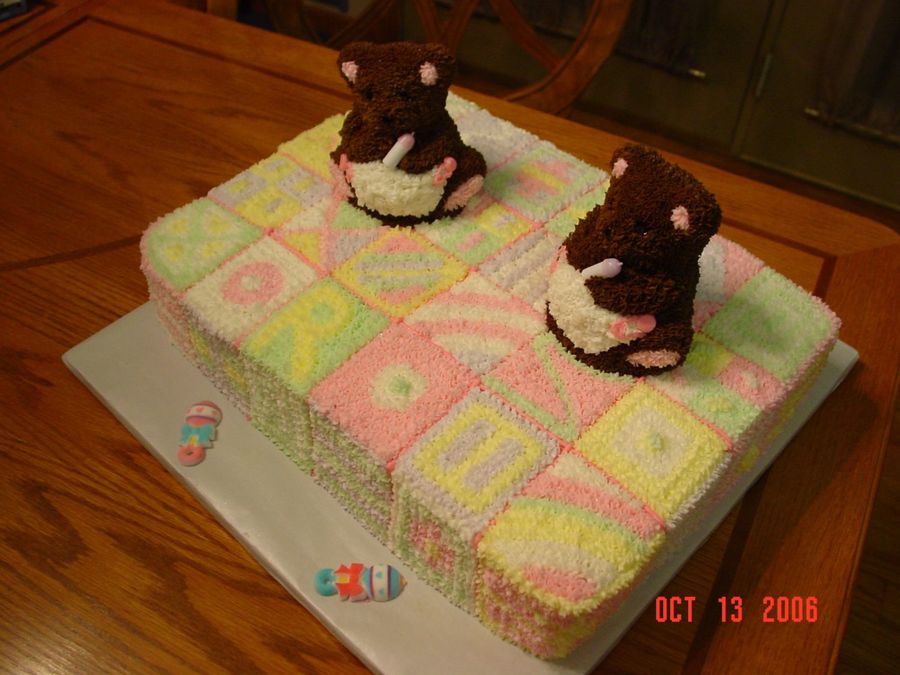 Teddy Bear Quilt Cake - CakeCentral.com